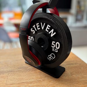 Headphone Stand Weighted Plate Design (personalised Name) - Etsy