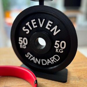 Headphone Stand Weighted Plate Design (personalised Name) - Etsy