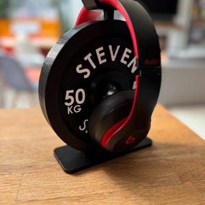 Headphone Stand Weighted Plate Design (personalised Name) - Etsy