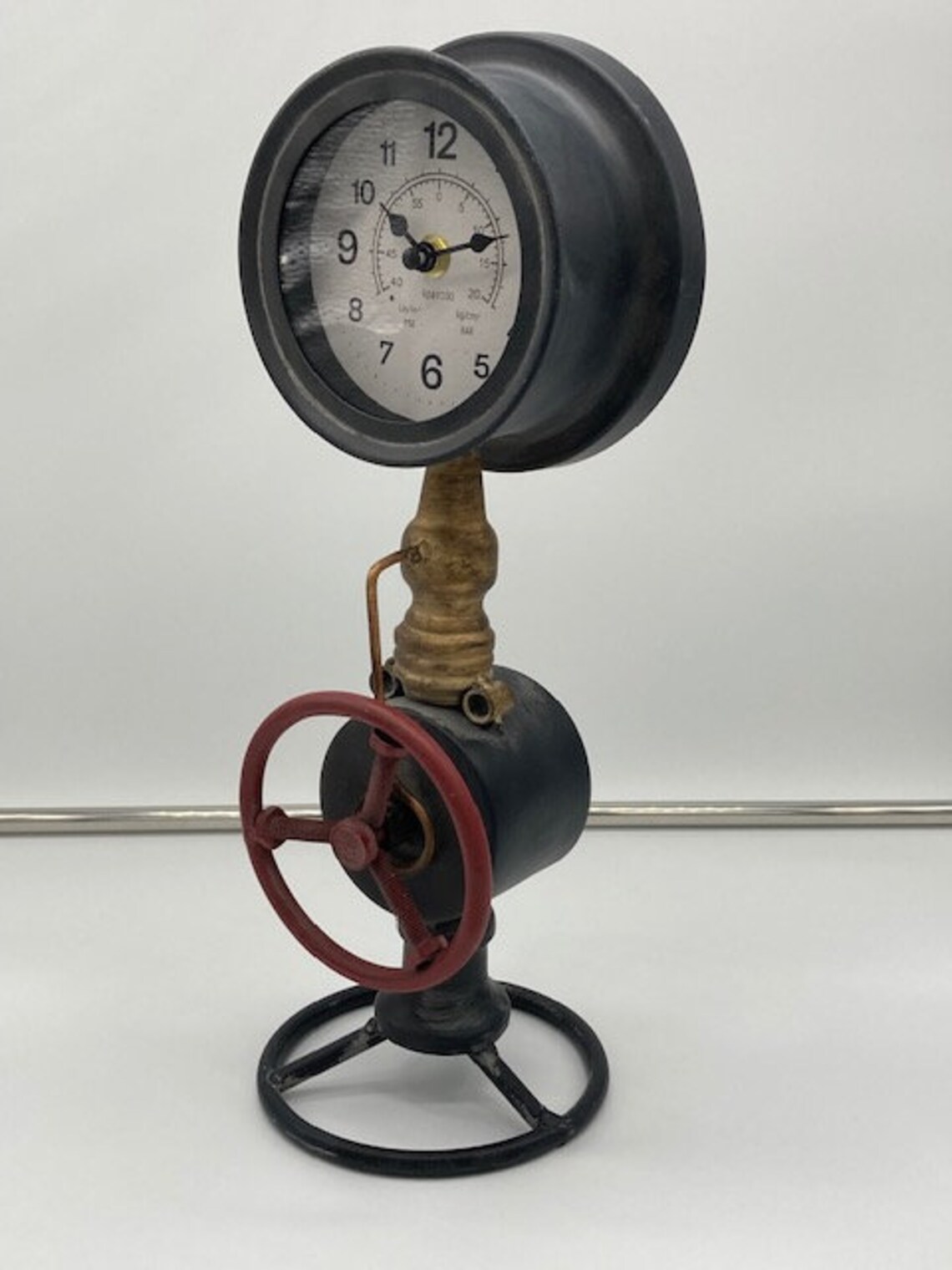 Steampunk Red Pipe Plumbing Industrial Clock | Etsy