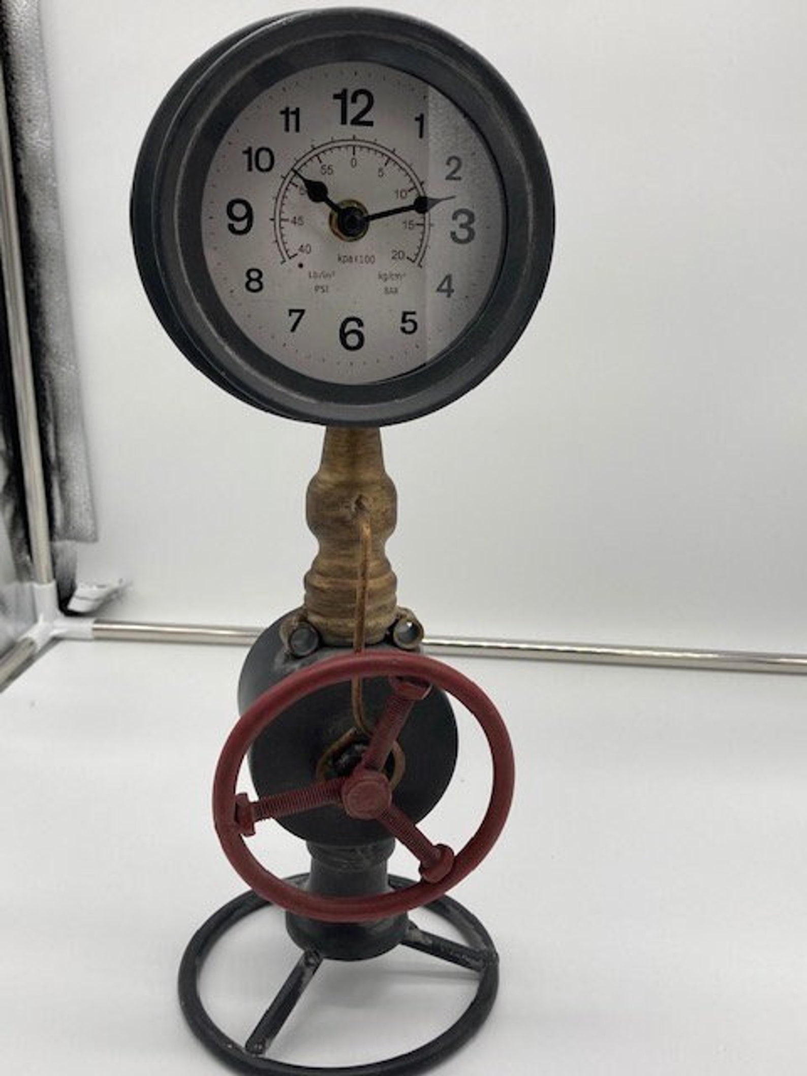 Steampunk Red Pipe Plumbing Industrial Clock - Etsy