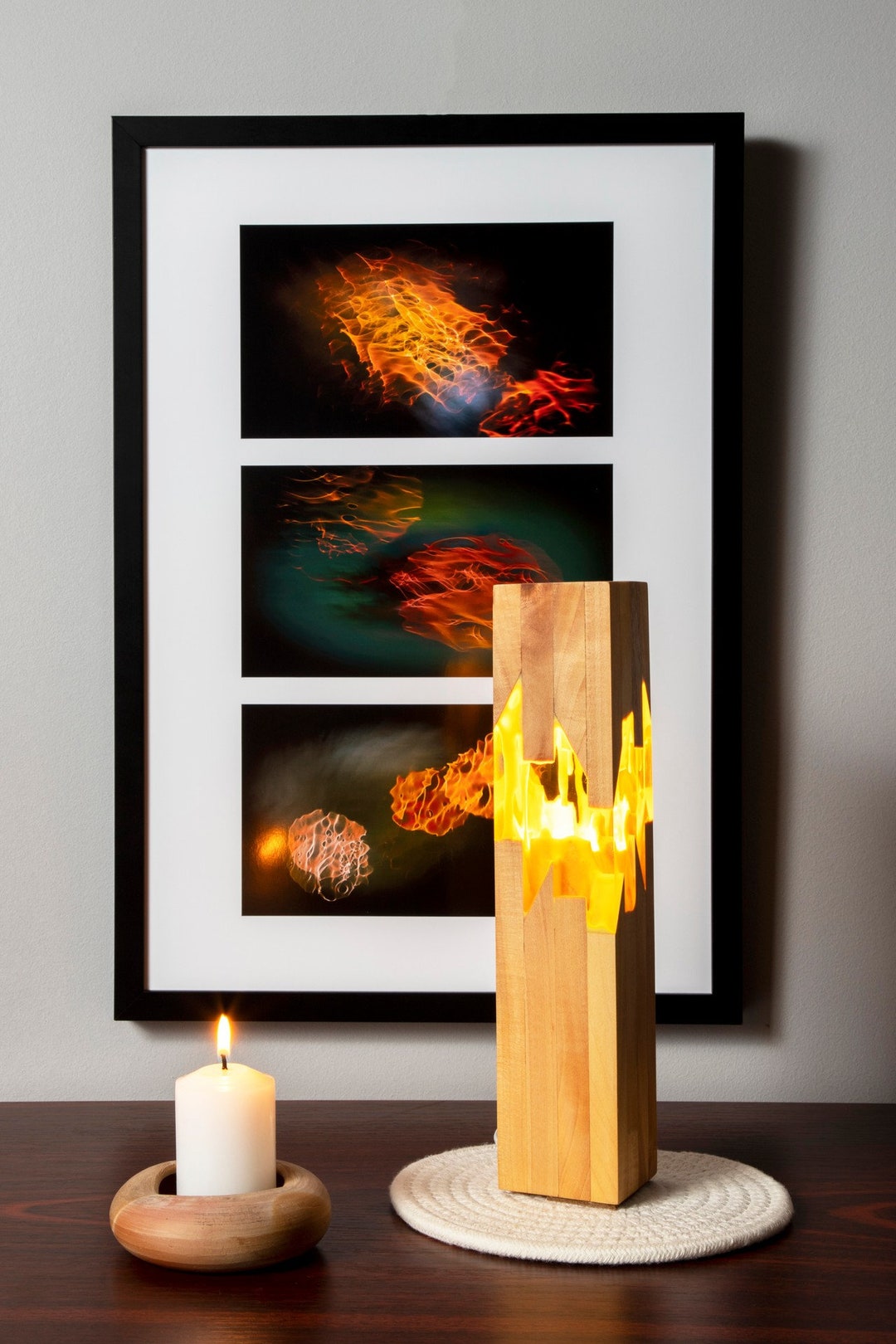 Epoxy Resin Wooden Lamp, Table Decor Light, Bedside Lamp, No30 - Etsy