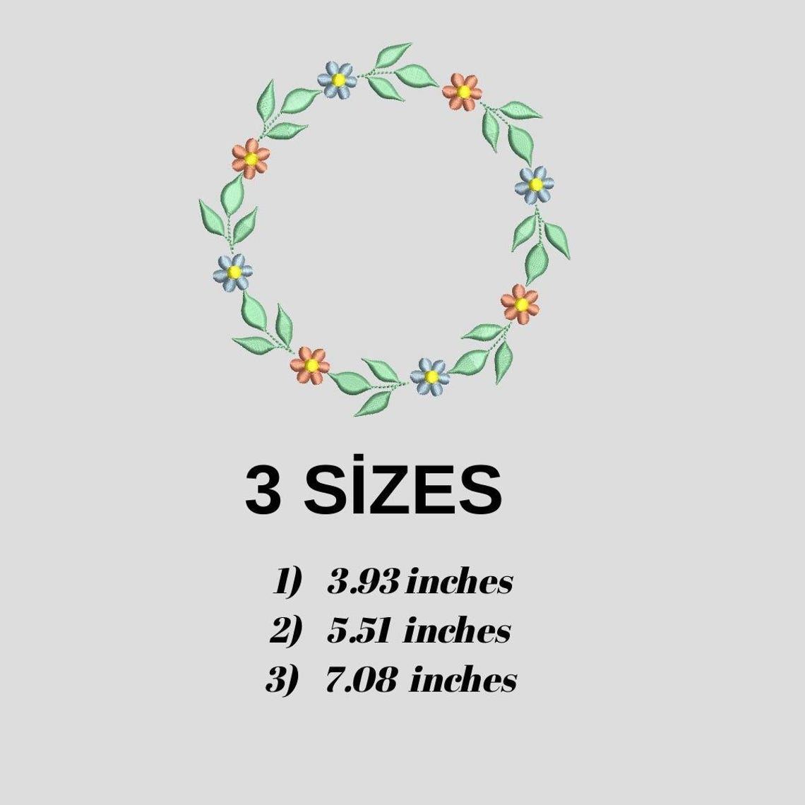 Flowers Frame Machine Embroidery Design, Flower Wreath Machine ...