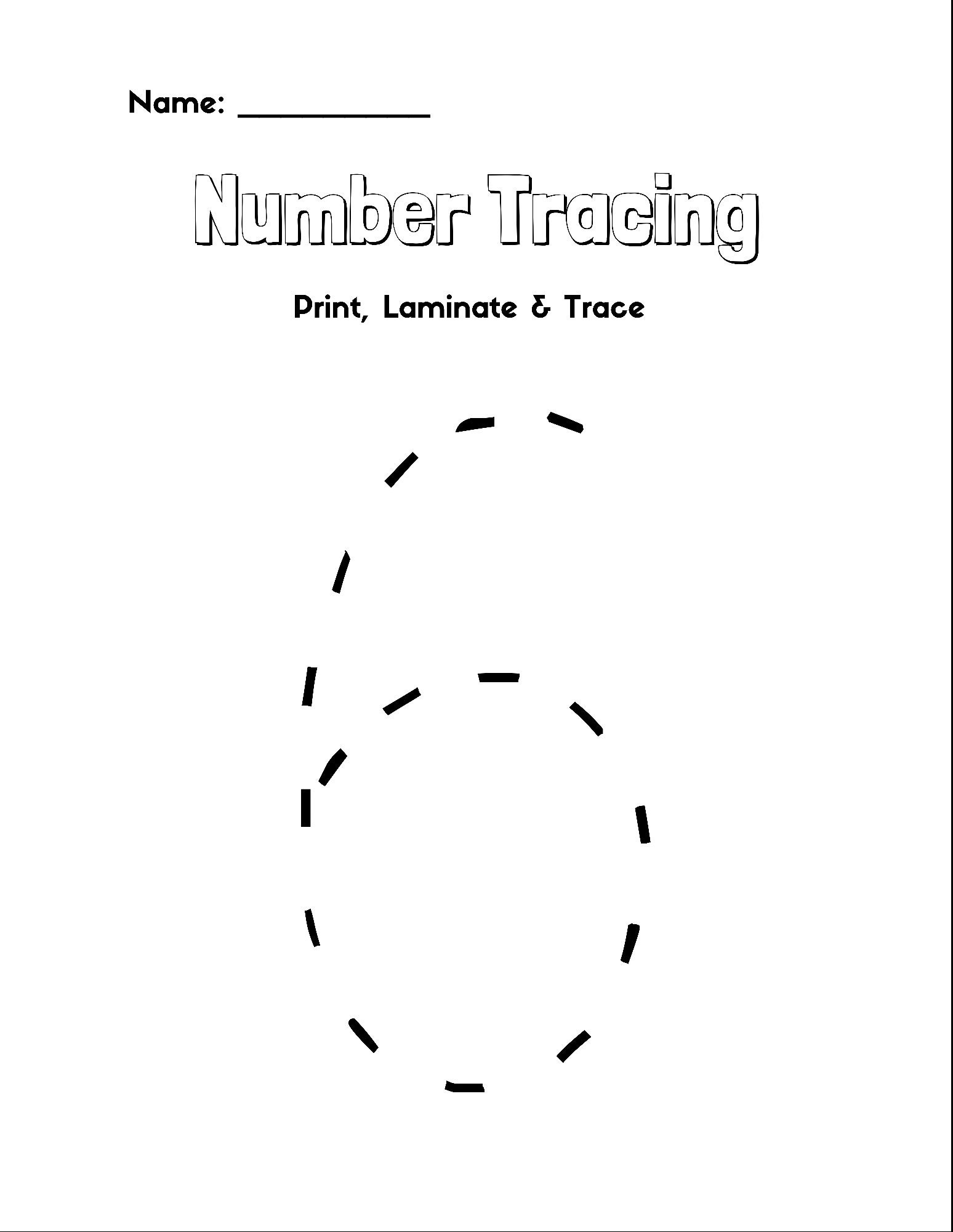 Number 6 Tracing Worksheets