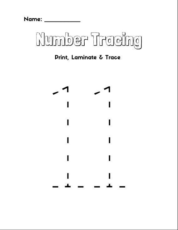 Numbers 11-15 printable number tracing worksheets | Etsy
