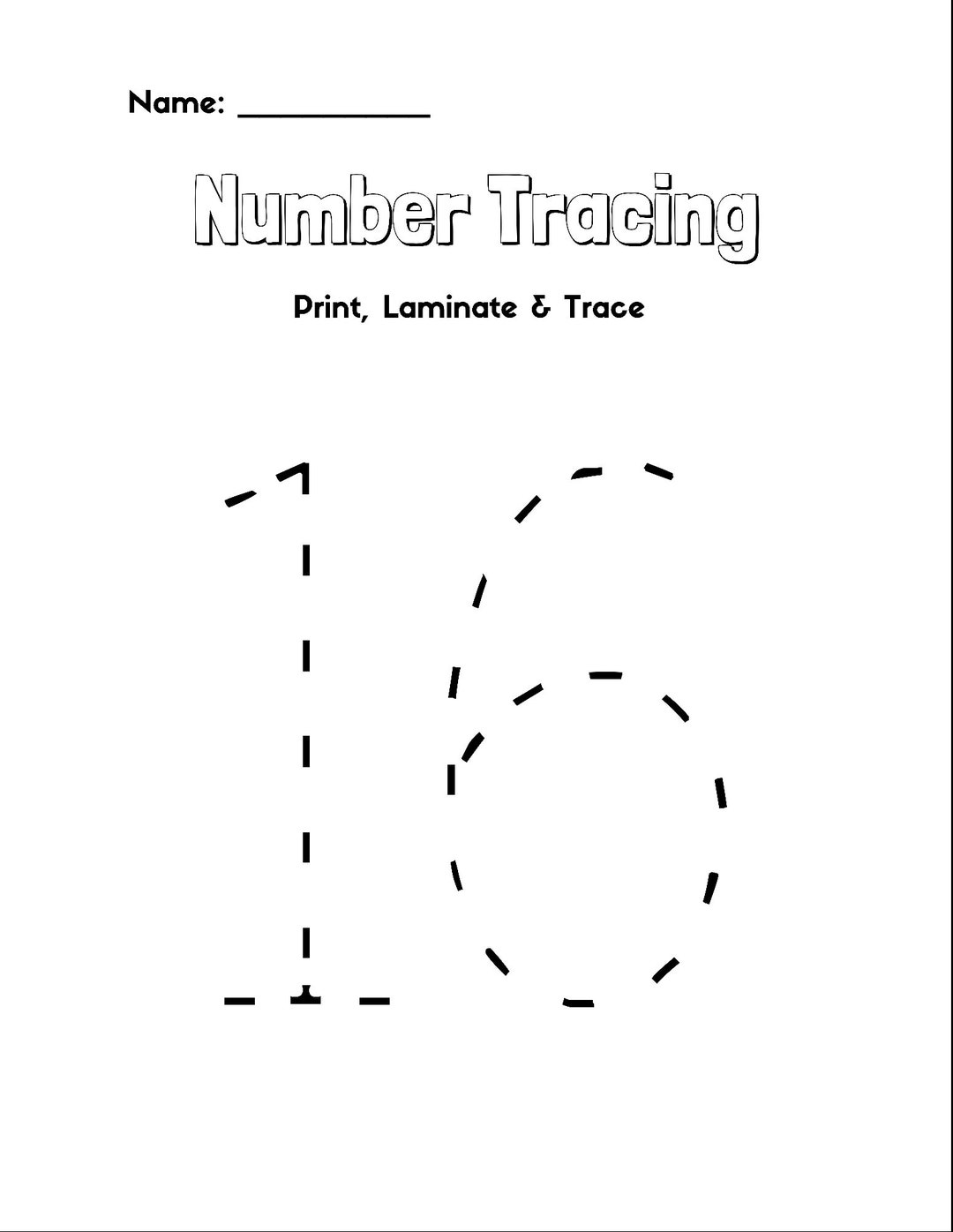 Numbers 16-20 Printable Number Tracing Worksheets - Etsy