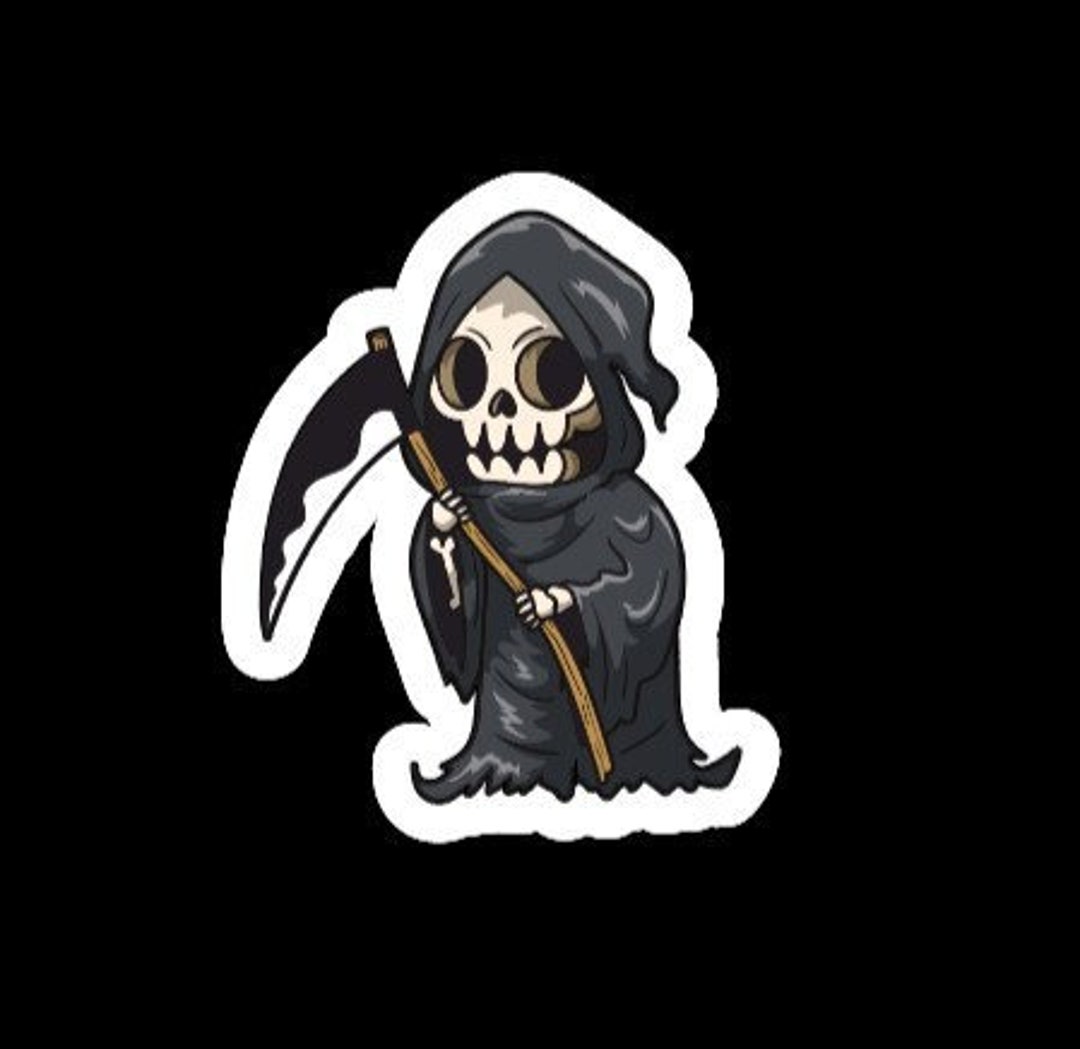 Adorable Grim Reaper Sticker for Tumblers Laptops Notebooks - Etsy