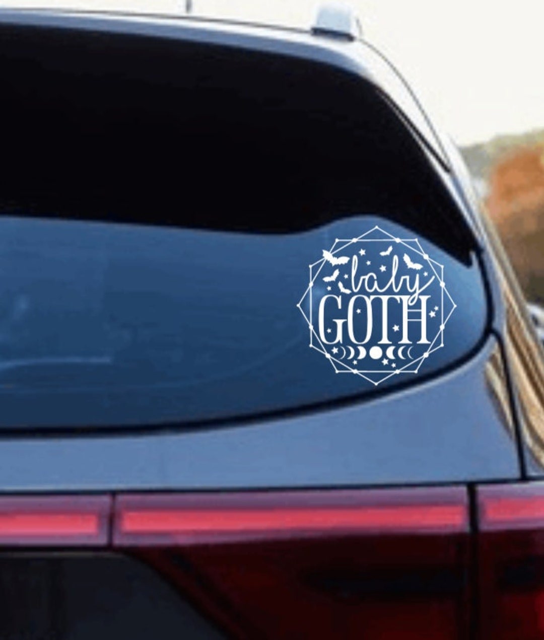 Baby Goth on Board Vinyl Decal, Moon Crystals Bumper Sticker, Little ...