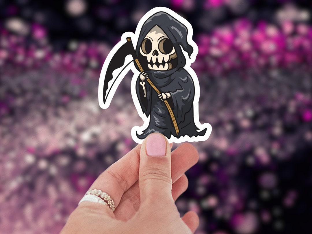 Cute Grim Reaper, Scythe Grim Reaper Sticker for Notebooks, Phones ...