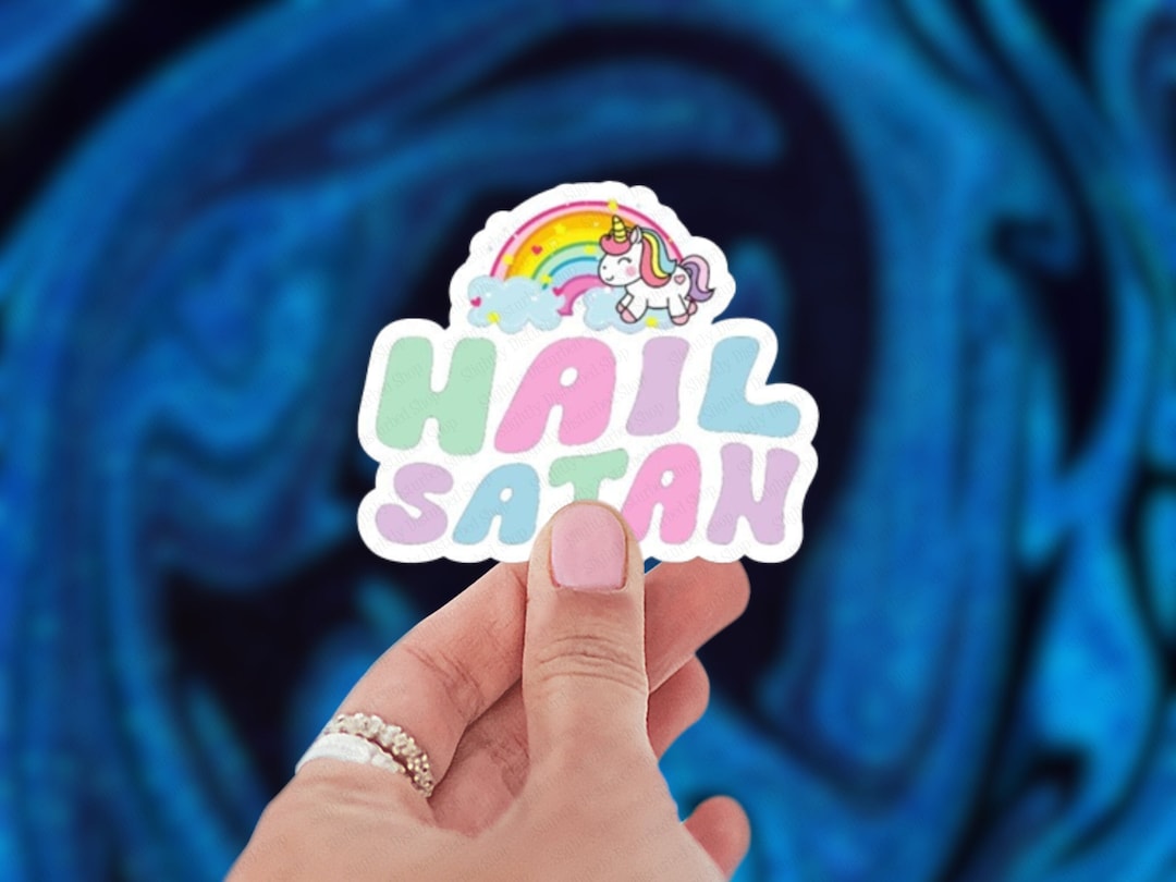 Unicorn Hail Satan Sticker for Tumblers Laptops Notebooks - Etsy