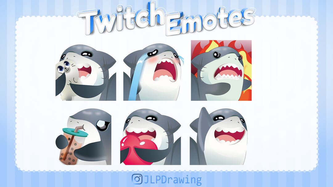 Cute Shark Emote Pack | Twitch, Youtube Discord - Etsy