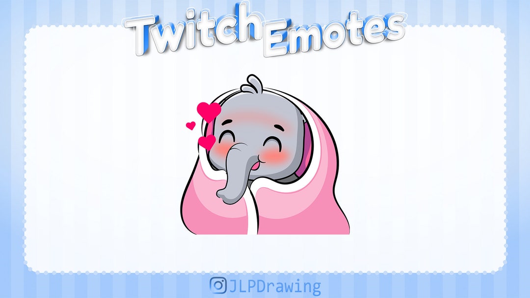 Cute Elephant Emote Twitch, Youtube Discord - Etsy