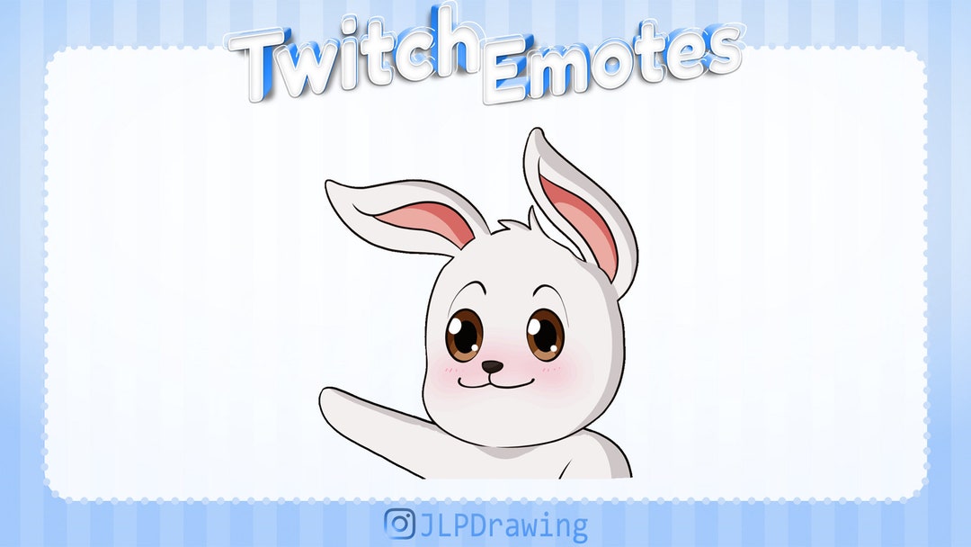 Cute Animated Bunny Hey Emote | Twitch, Youtube Discord - Etsy