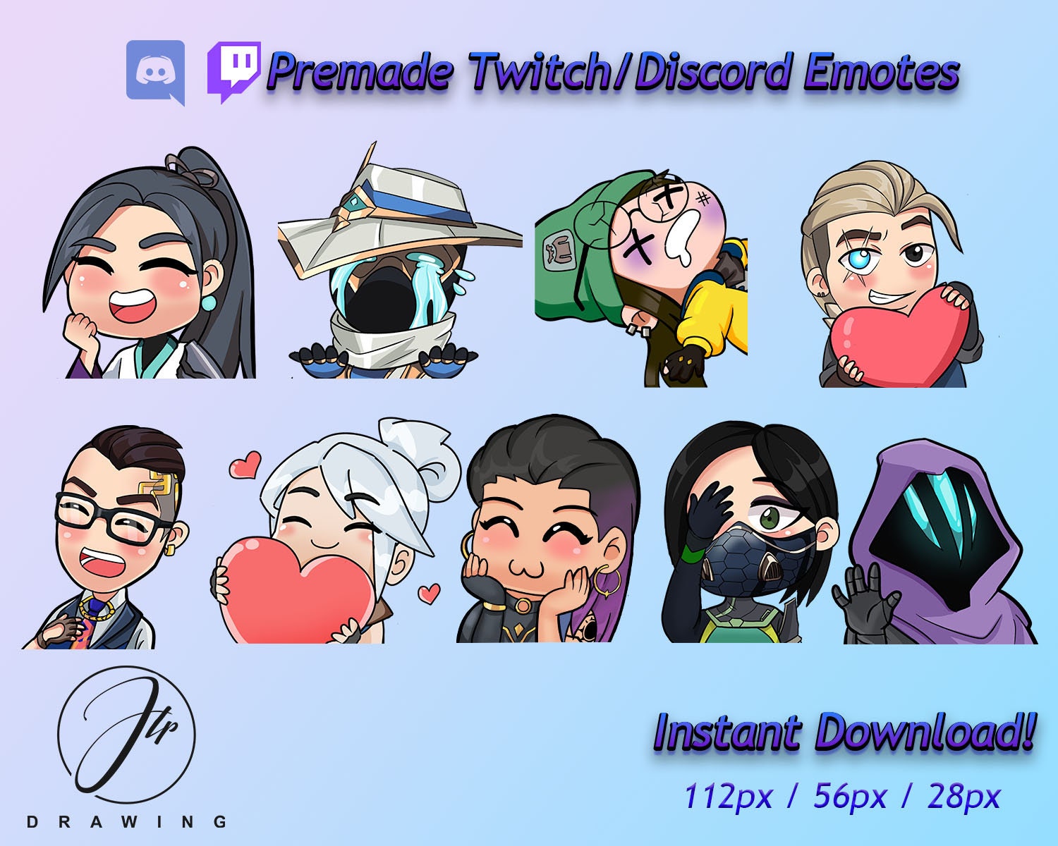 Random VALORANT Emotes for Twitch 9 Pack - Etsy