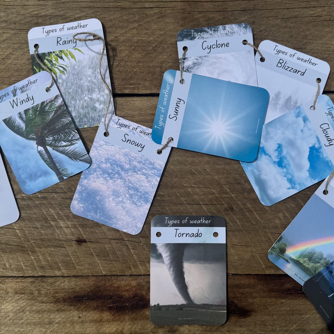 Types of Weather Flash Cards - Etsy