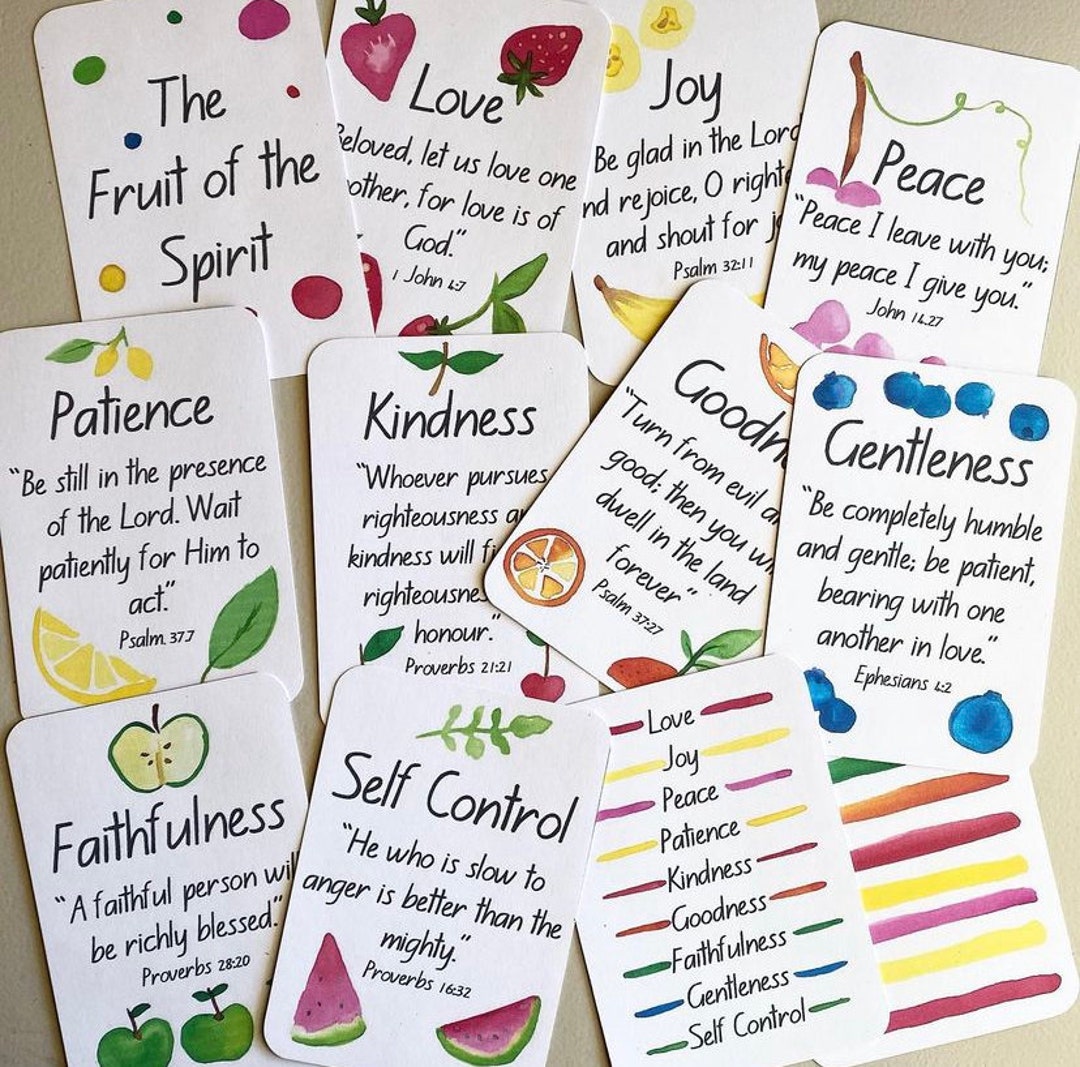 Fruit of the Spirit Flashcards - Etsy