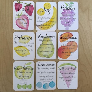 Fruit of the Spirit, Flashcards - Etsy