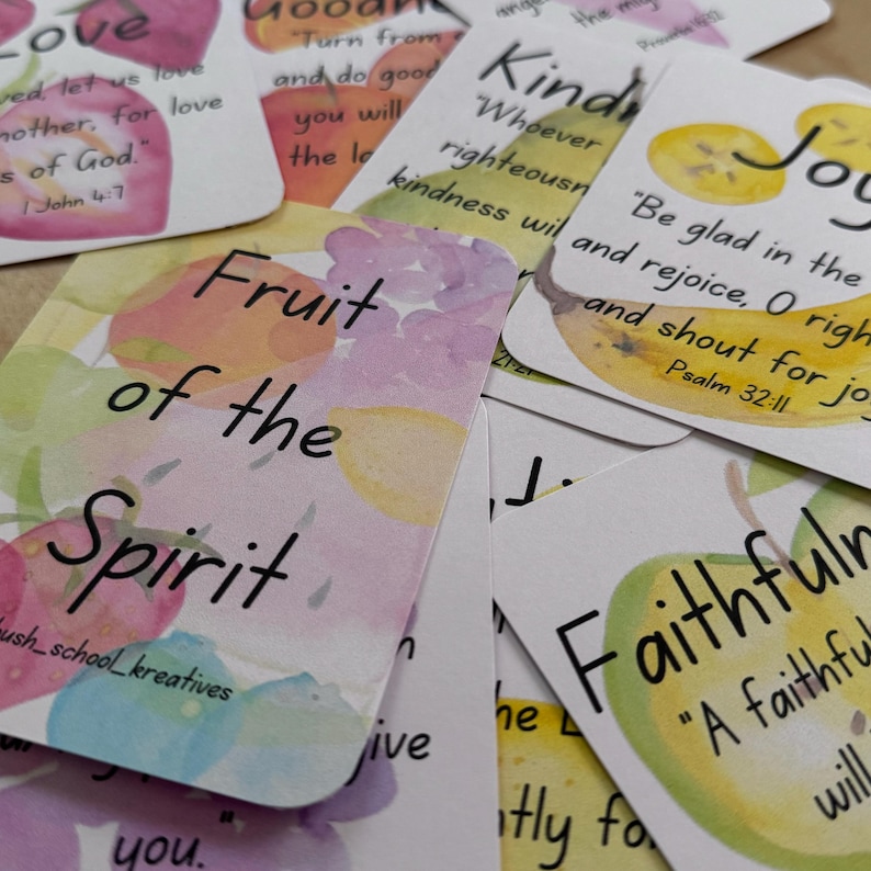 Fruit of the Spirit, Flashcards - Etsy