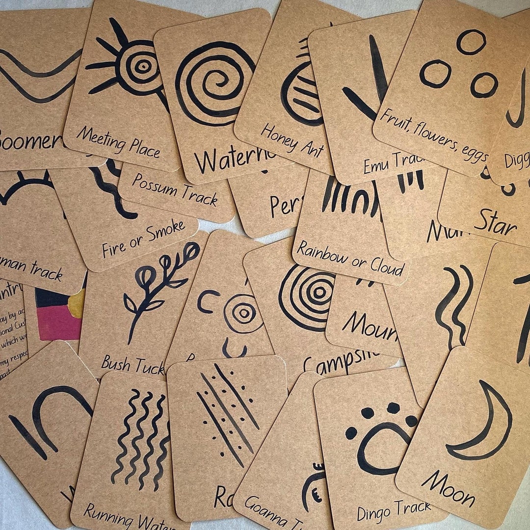 Indigenous Symbol Flash Cards - Etsy Australia