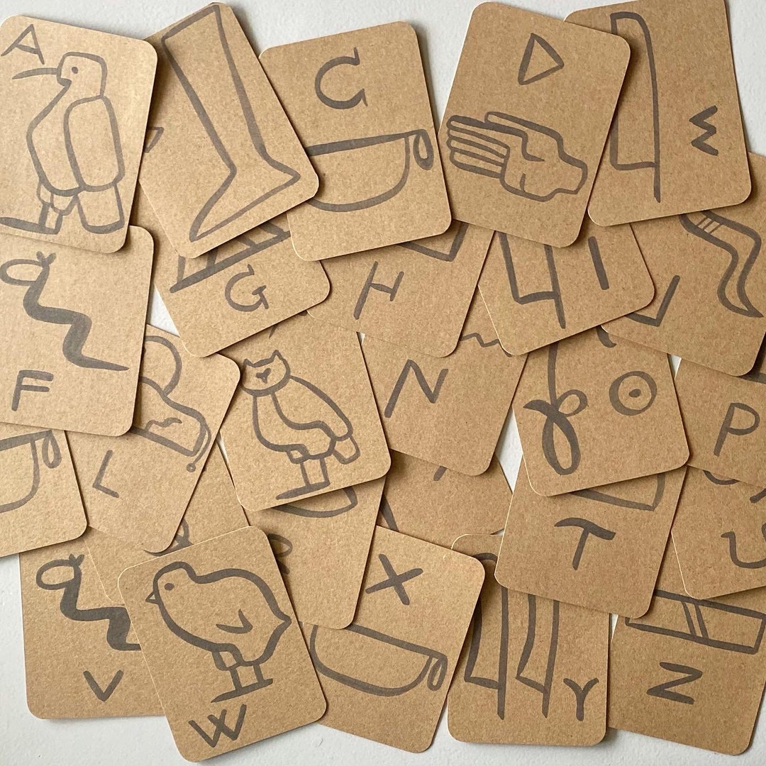 Hieroglyphic Alphabet Flash Cards - Etsy