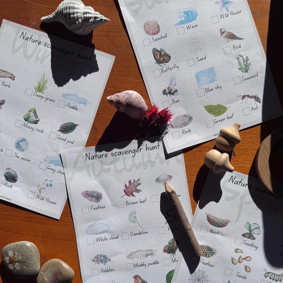 Four Seasons of Nature Scavenger Hunts - Etsy