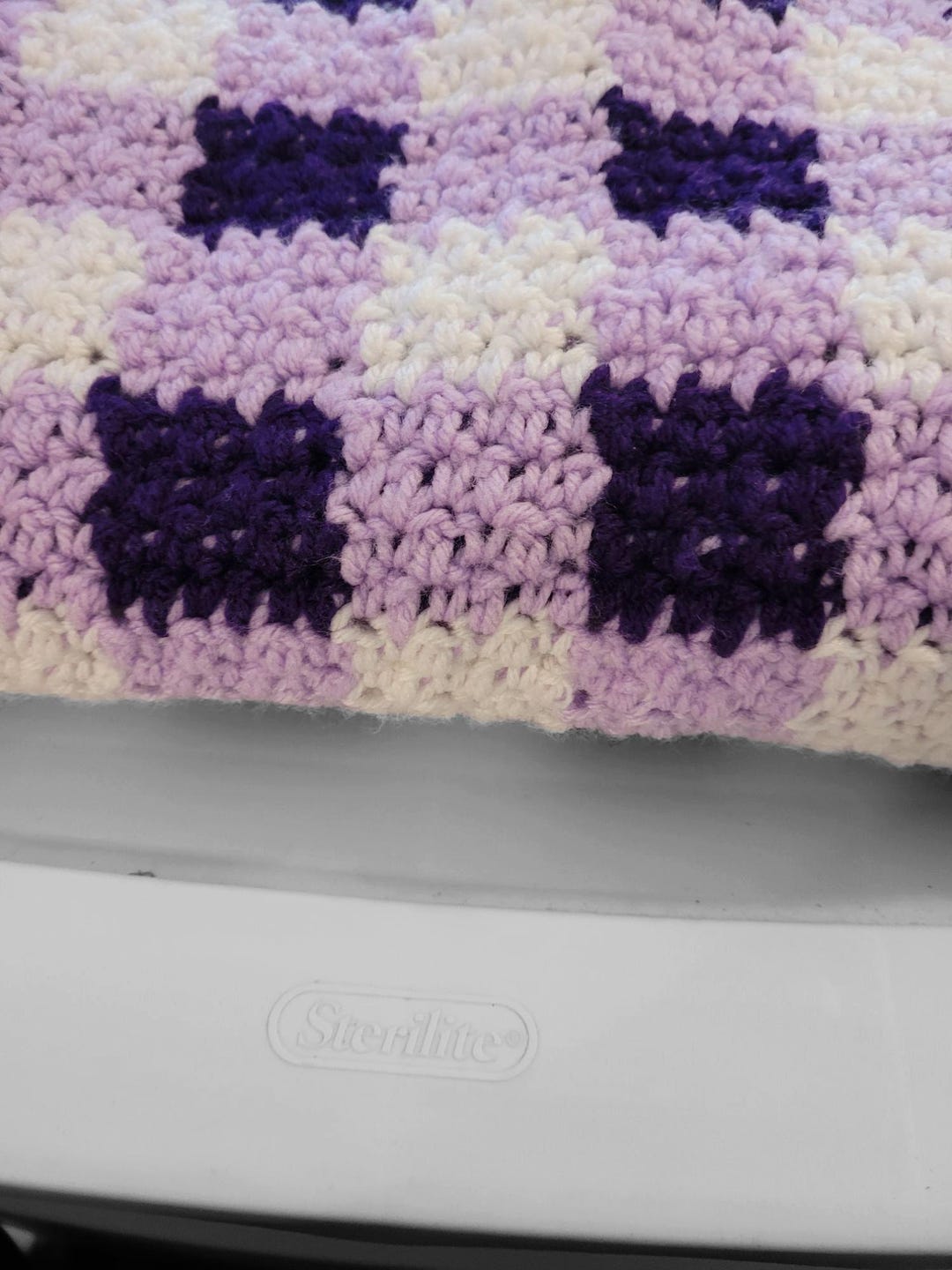 Handcrafted Crocheted Griddle Stitch Gingham Baby Afghan Made to Order ...