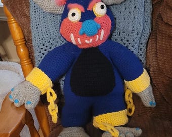 My Pet Monster Inspired Necklace Handcrafted Cosclay Face With Orange