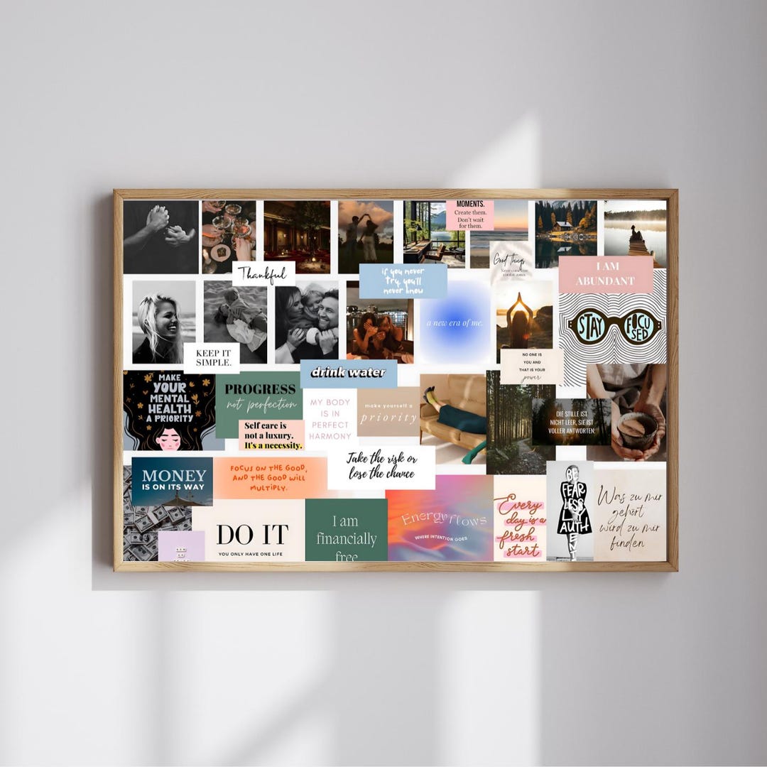 Vision Board Template Canva A3 | Digital Vision Board PDF for Printing ...