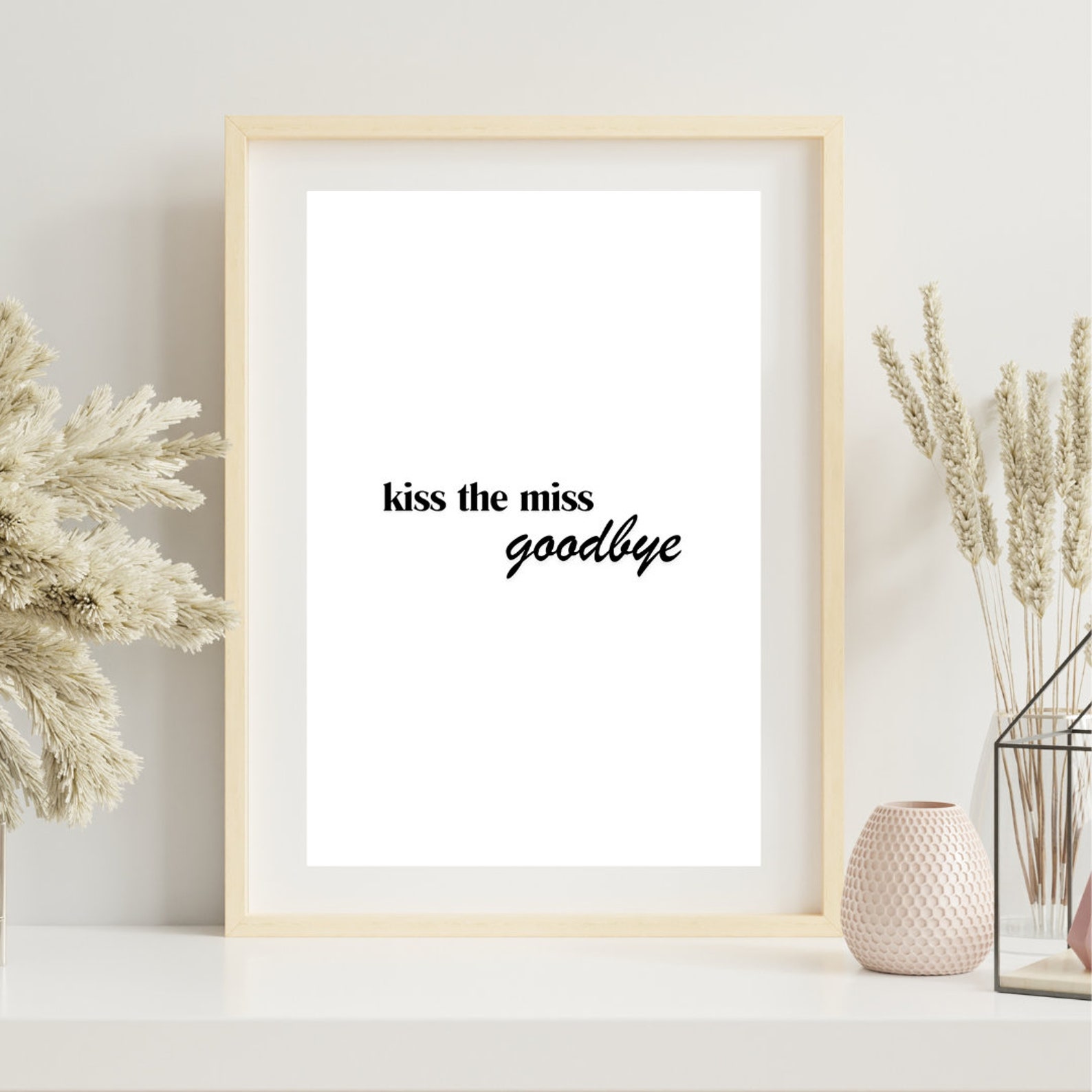 Kiss the Miss Goodbye Poster | Bachelorette Party Reminder | Printable ...
