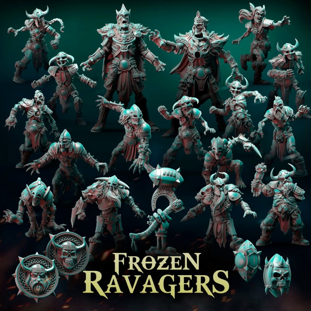 Frozen Ravagers Team Punga Miniatures With Fantasy Football Bases - Etsy