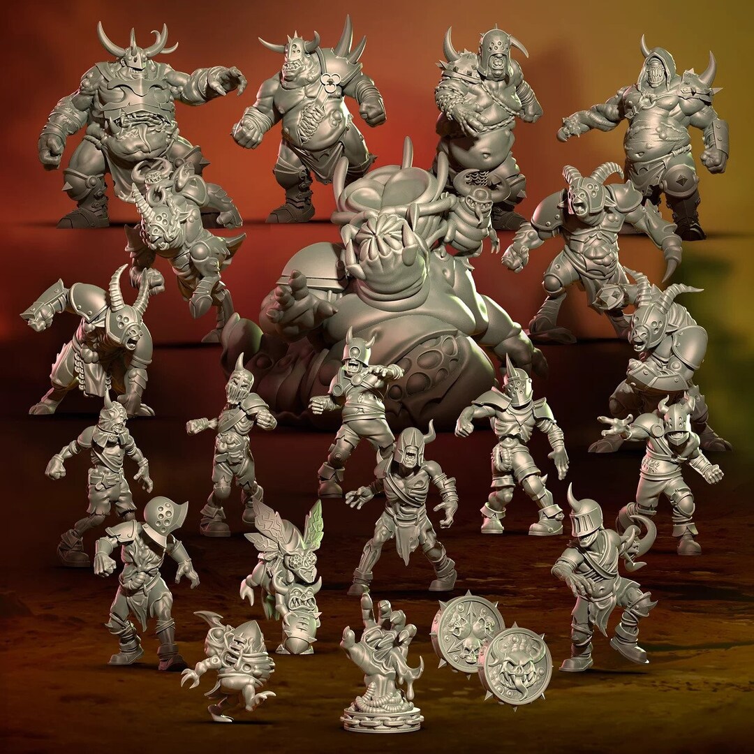 Swarm of Decay Team Punga Miniatures With Fantasy Football Bases - Etsy