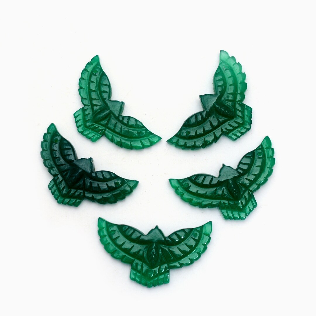 Green Onyx Fancy Eagle Gemstone Carving Pendant, Green Onyx Handmade ...