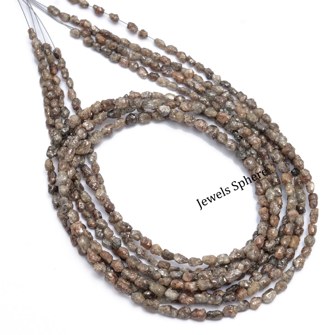 Natural Raw Brown Diamond Beads, Diamond Chips Beads, 2x3 Mm Fancy ...