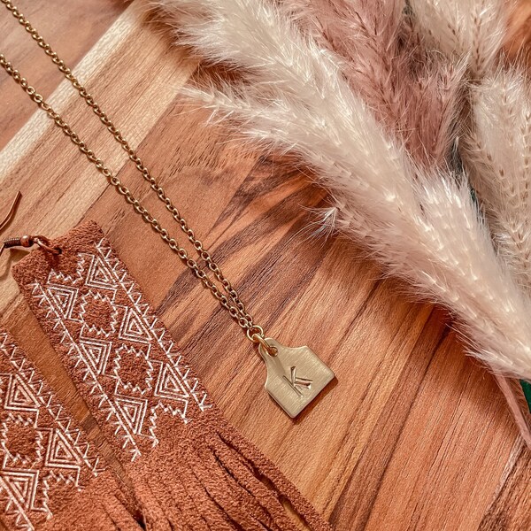 Cow Tag Necklace - Etsy