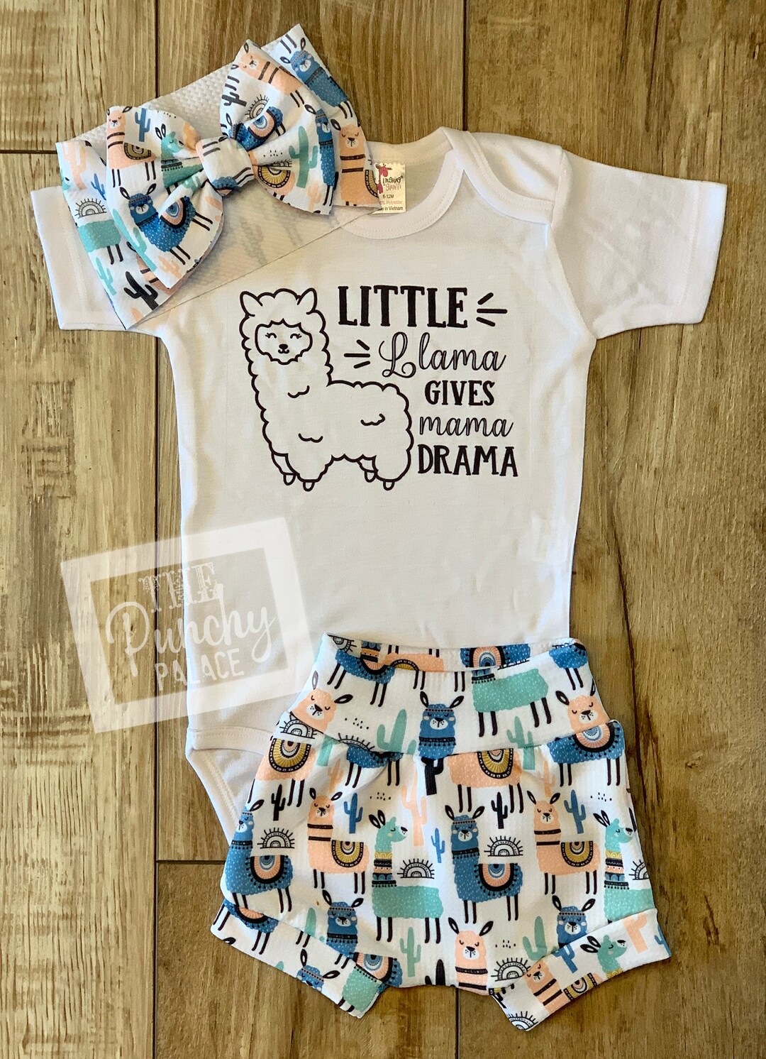 Little Llama Gives Momma Drama Baby Full Outfit Set / Toddler Full ...