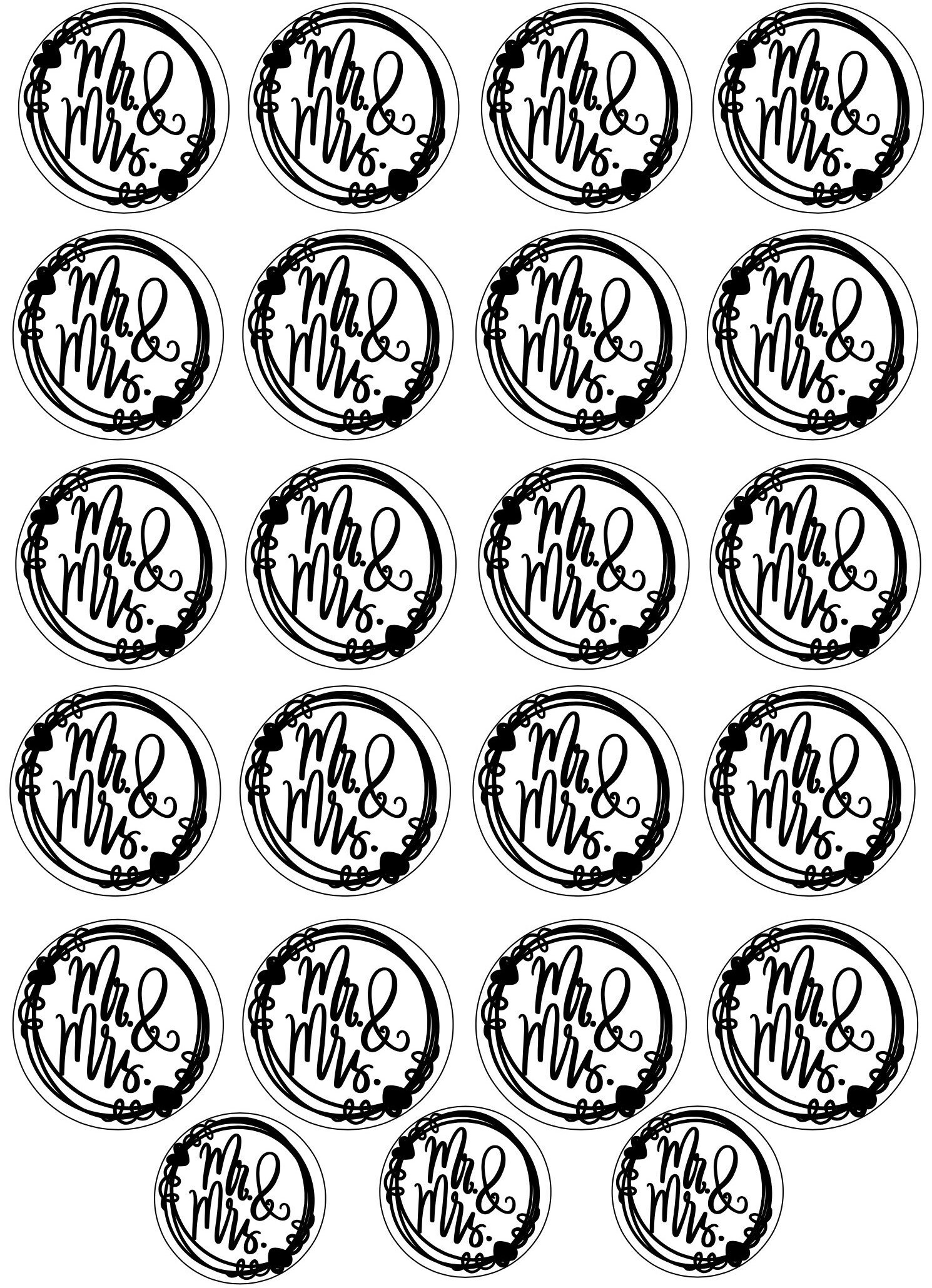 Thank You / Mr. & Mrs. Sticker Labels - Etsy