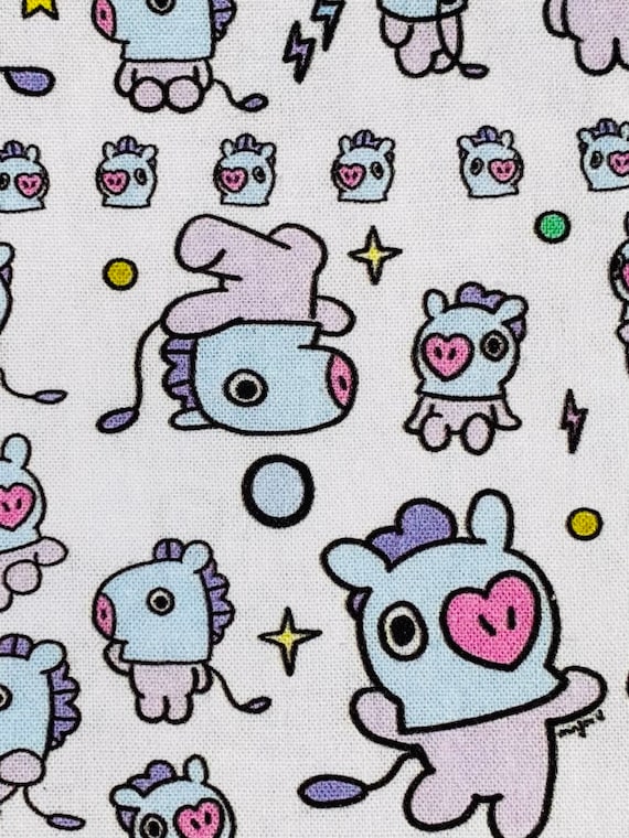BTS Bangtan BT21 Collage 100% Cotton Fabric by the Yard Craft Supplies ...