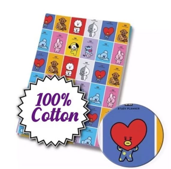 BTS Bangtan BT21 Collage 100% Cotton Fabric by the Yard Craft Supplies ...