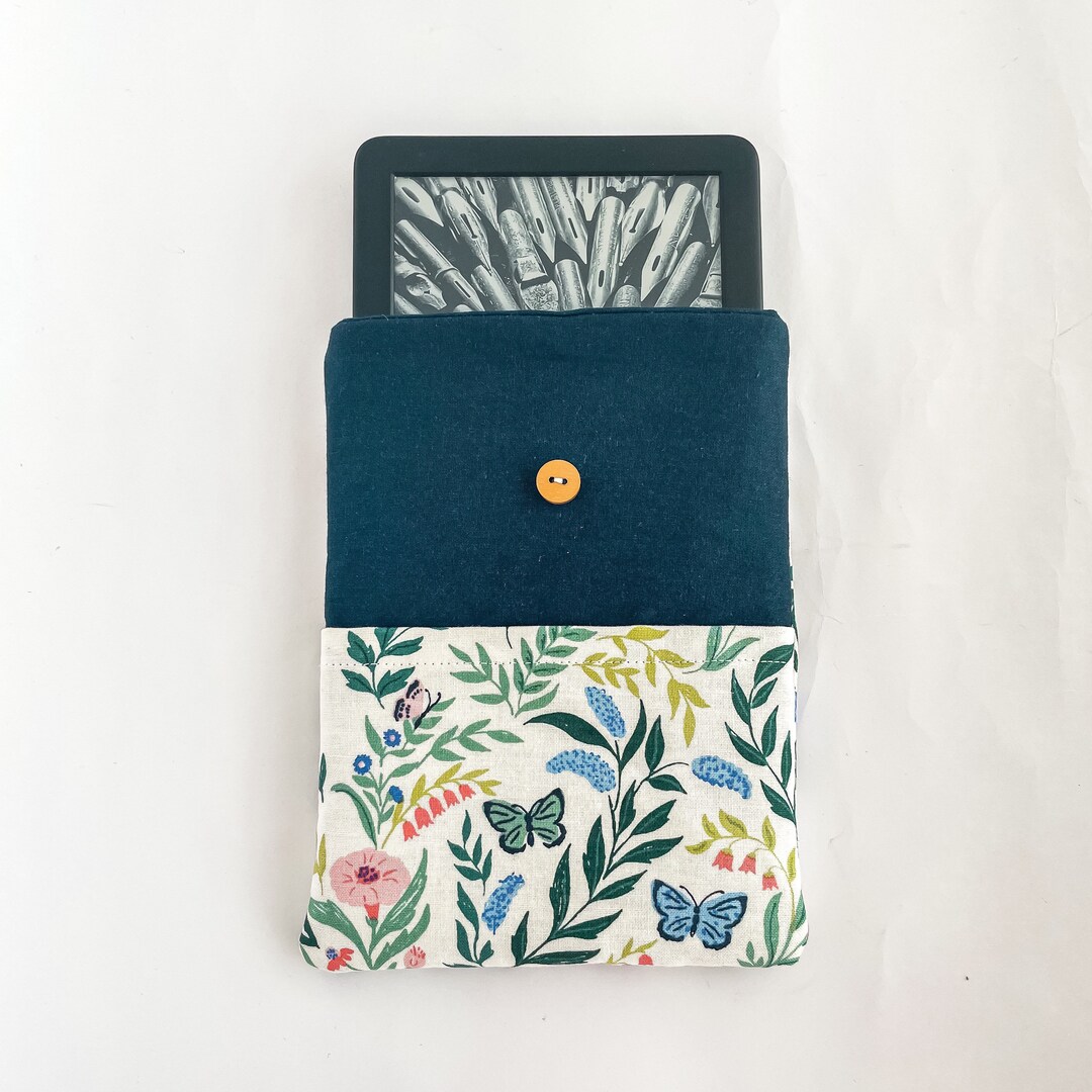 Navy Blue Kindle Case With Flowers and Butterflies - Etsy
