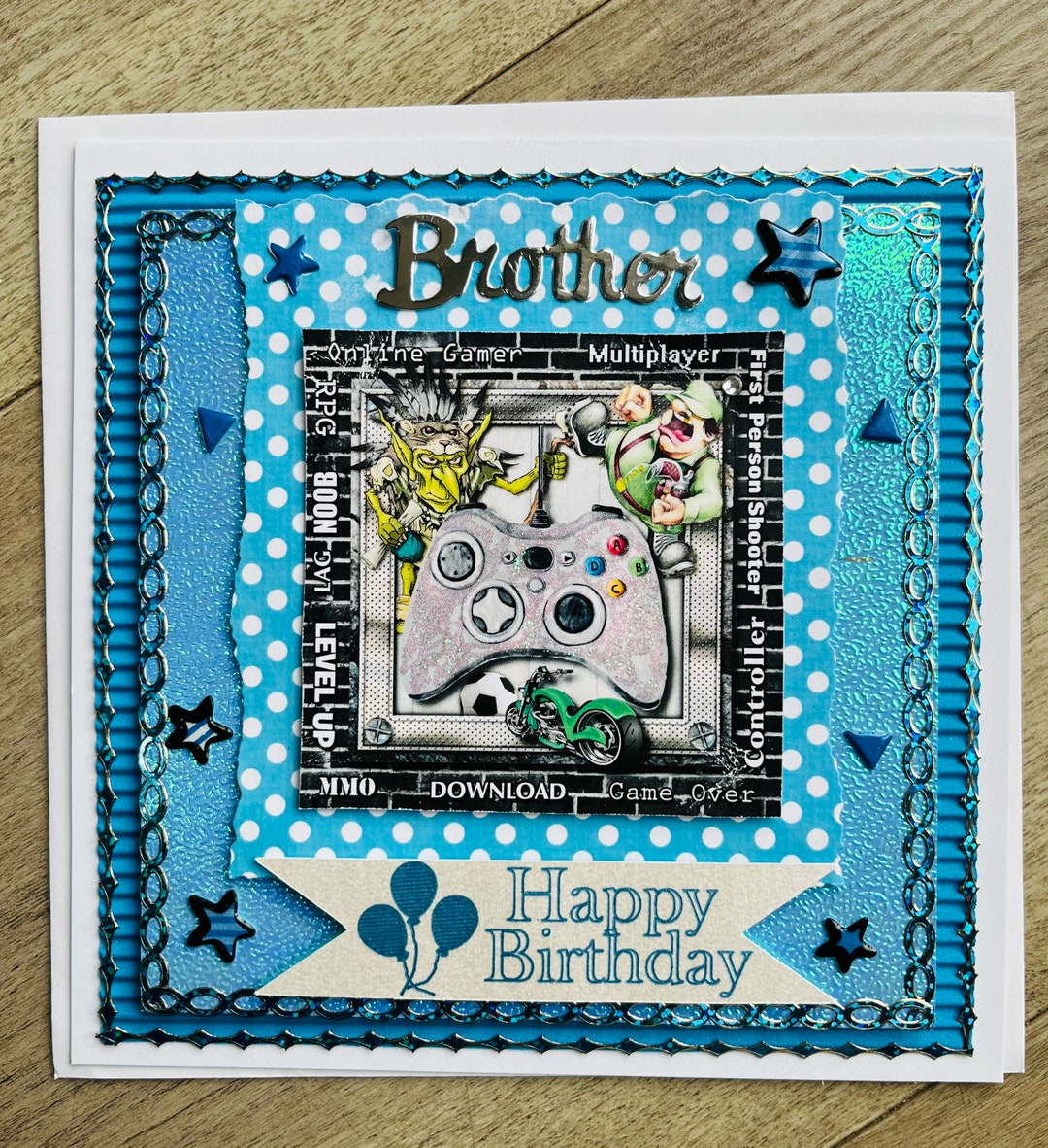 Gamer Birthday Card, Brother Birthday Card, Playstation Birthday Card ...
