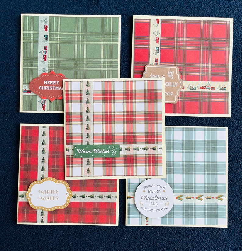 Set of 5 Vintage Style Christmas Cards Pack, Christmas Cards for Mum ...