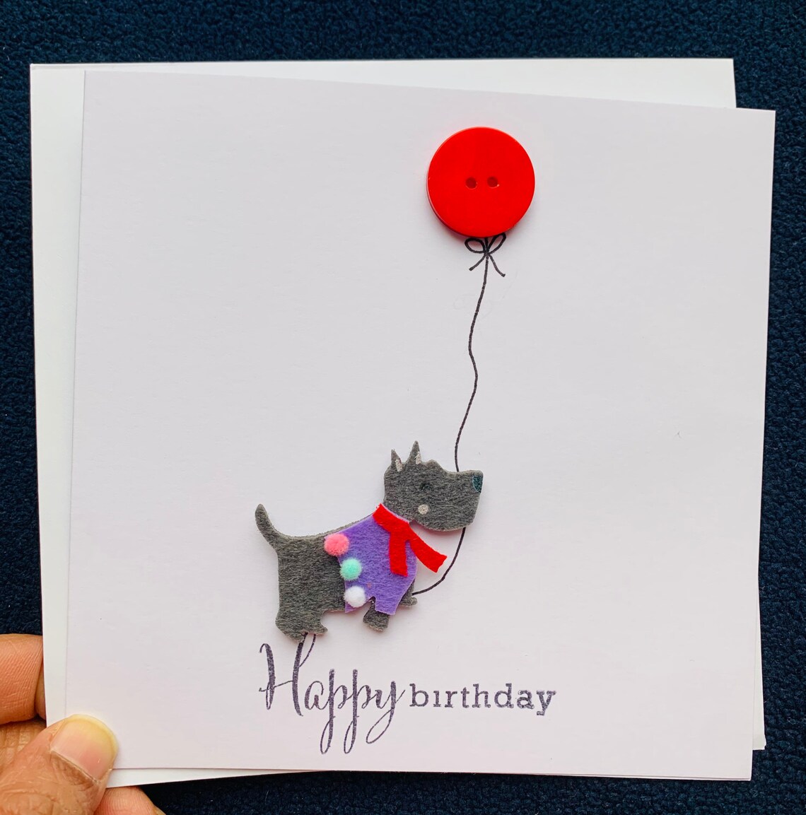 Dog Birthday Card, Pet Birthday Card, Card for Dog Lover, Dog Holding ...