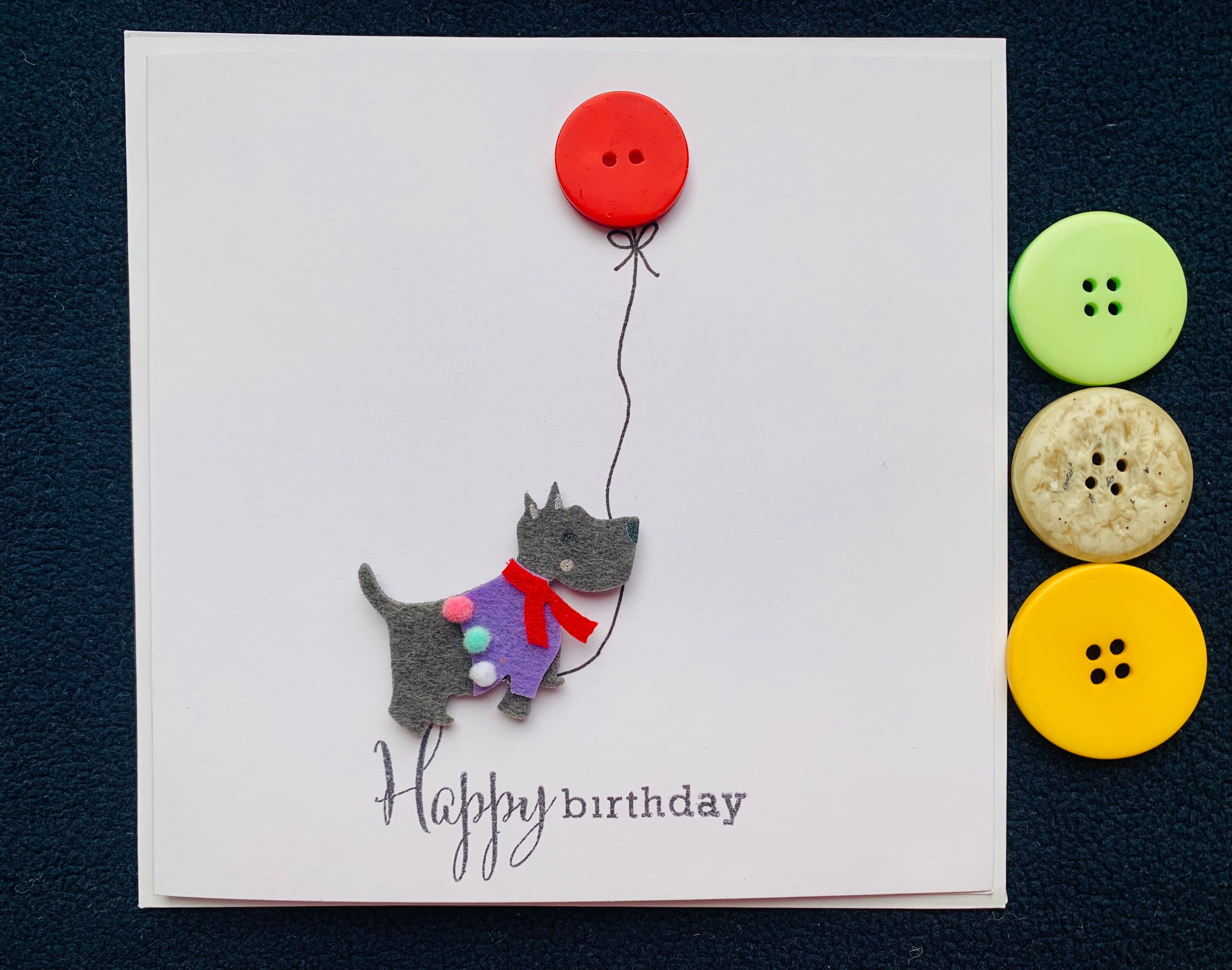 Dog Birthday Card, Pet Birthday Card, Card for Dog Lover, Dog Holding ...