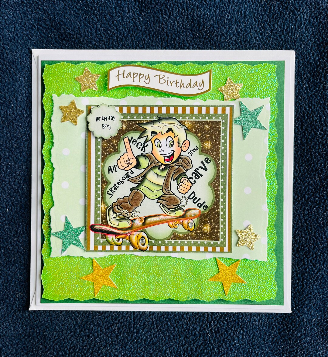 Skateboard Birthday Card, Skateboard Card, Skater Card, Born to Skate ...