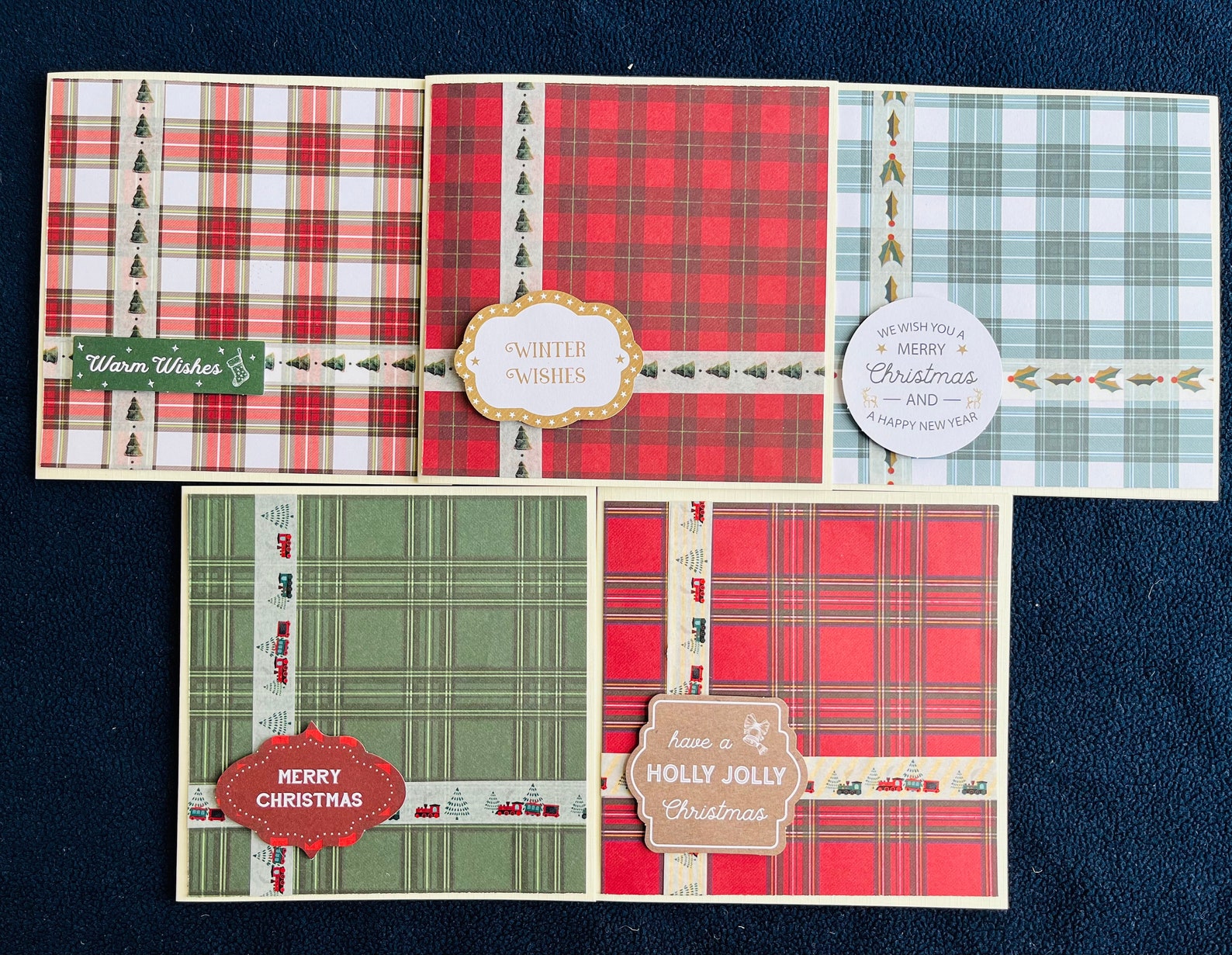 Set of 5 Vintage Style Christmas Cards Pack, Christmas Cards for Mum ...