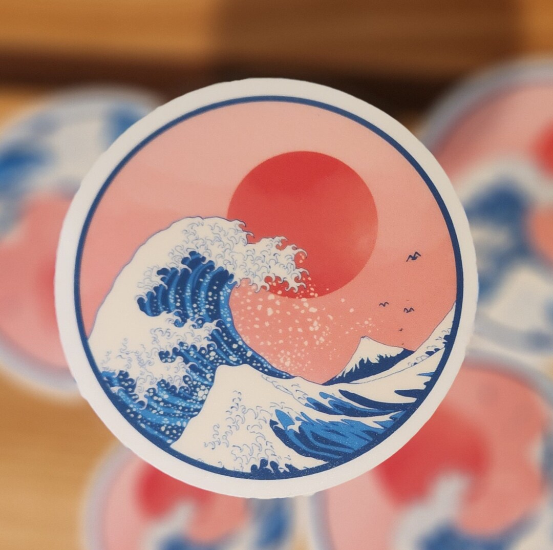 Japanese Wave Sticker Waterproof Matte Vinyl Stickers - Etsy