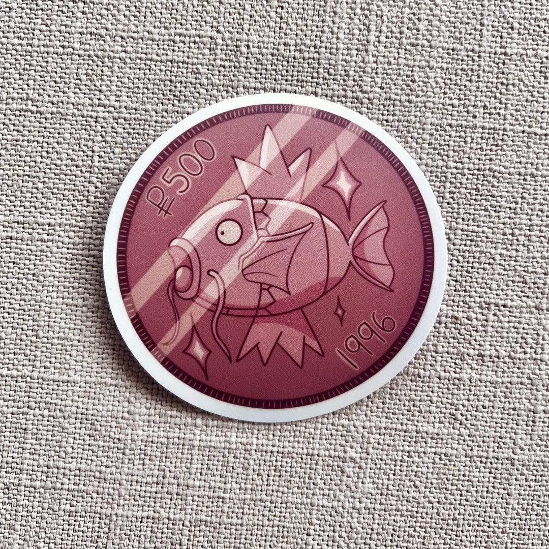 Magikarp Coin Pokemon Sticker Waterproof Matte Vinyl Stickers - Etsy
