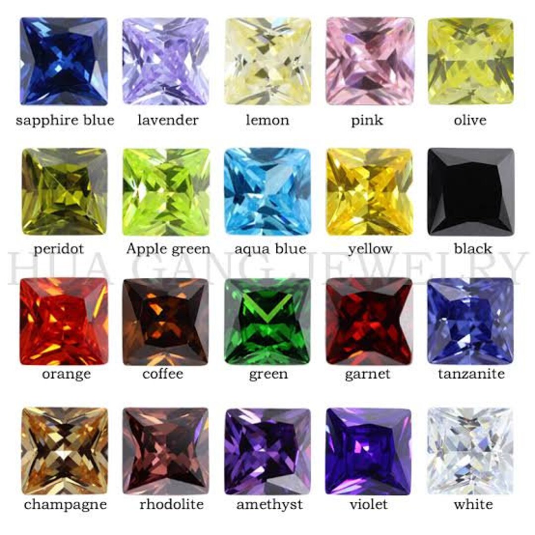 Cubic Zirconia AAA Quality Cubic Zirconia Square Shape Multi-colors CZ ...