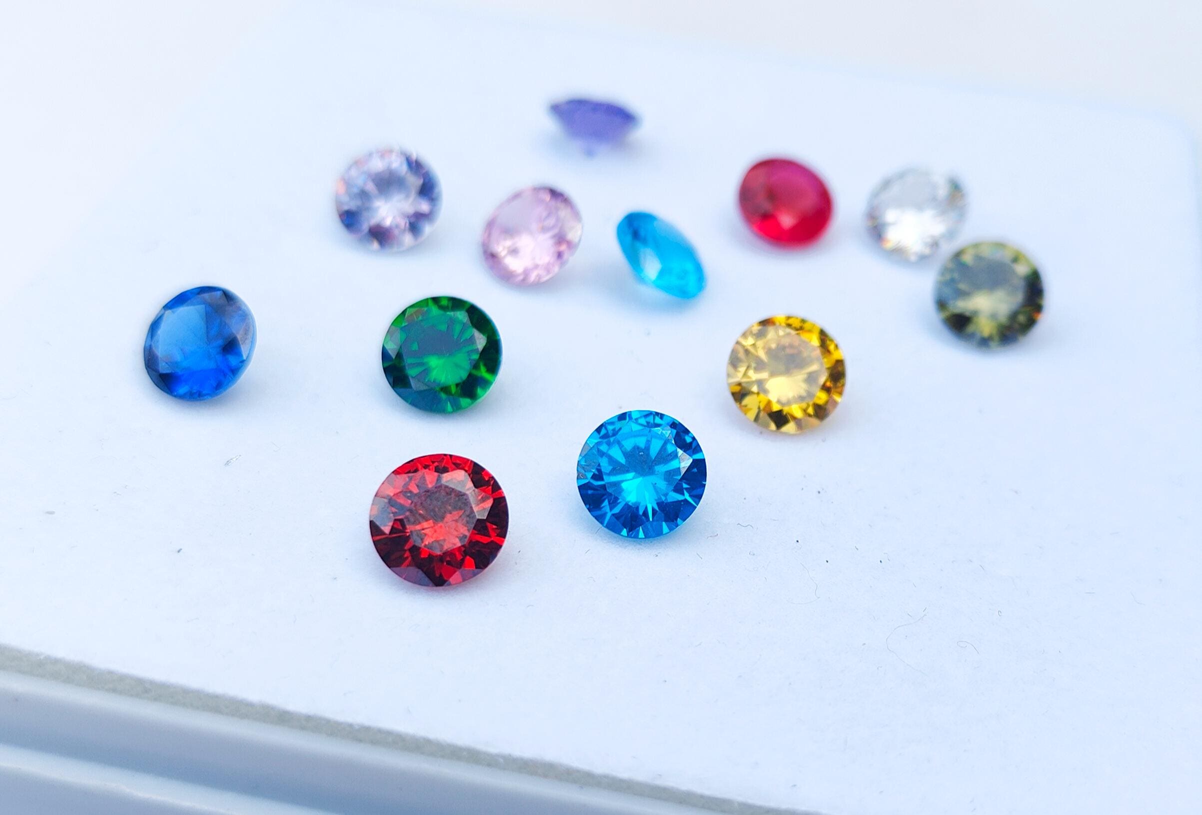 Birth Stones Cubic Zirconia AAA Quality 12 Colors Round Shape, Jewelry ...