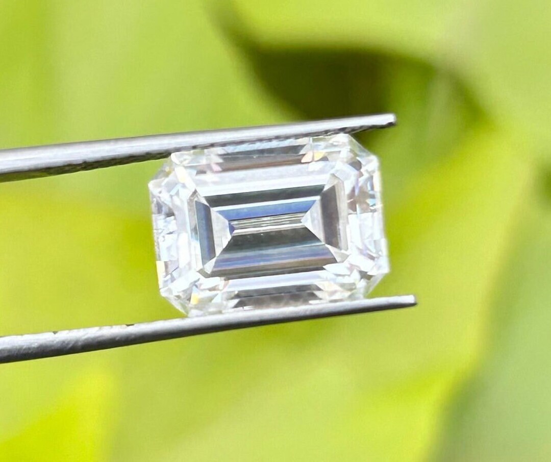Moissanite Diamond Certified Loose Stone White Moissanite Emerald Cut ...